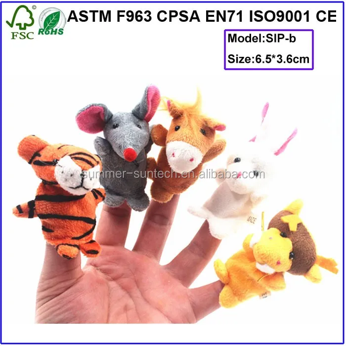 10 Styles Animals Plush Finger Puppet Stufffed Finger Puppet - Buy ...