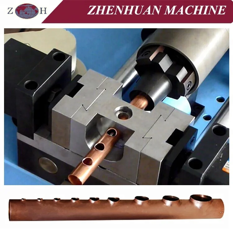 Cnc Ac & Refrigerator Copper Flute Tube Punching Machine For Manifold ...