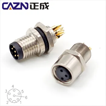 Threaded Coupling M8 3 4 Pin Front Mount Male Socket Molded With Solder ...