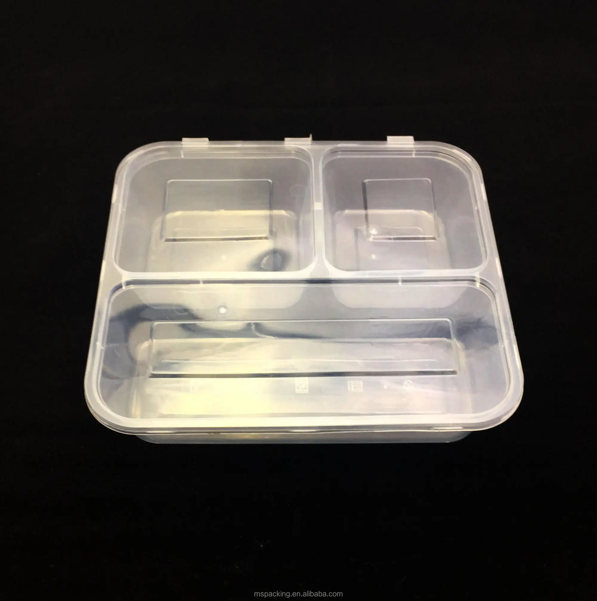 Plastic Disposable Compartment Lunch Box Food Grade Pp Clear Two Three ...