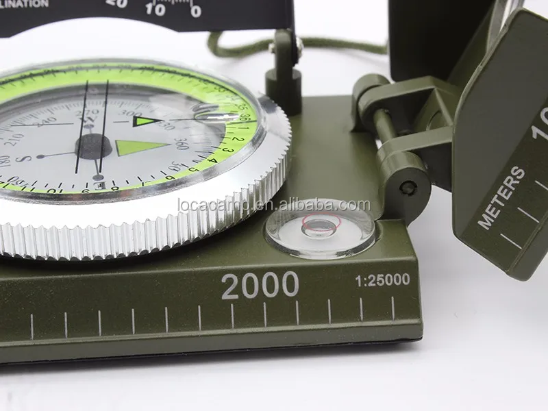 Waterproof Lensatic Prismatic Compass with Noctilucent Display