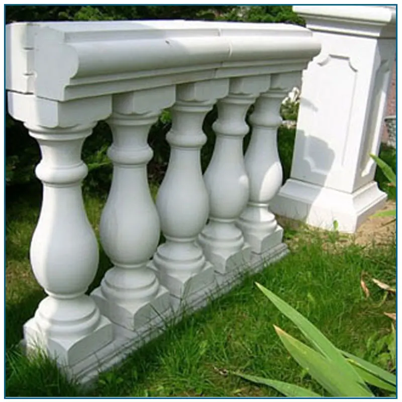 Hand Carving Natural White Stone Balcony Baluster Railing Stair Railing ...