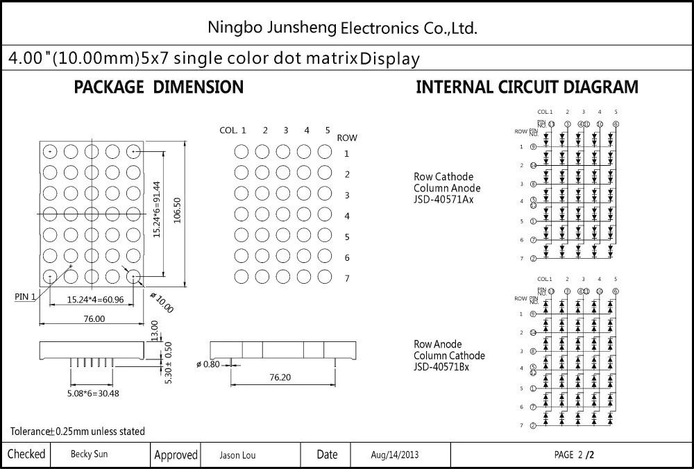 4 Inch 10mm Big 5x7 Led Dot Matrix Red Color Display - Buy 4 Inch 10mm ...