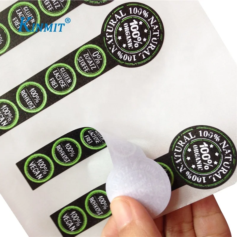 Kinmit Custom Printed Adhesive Waterproof Food Jar Seal Sticker Labels