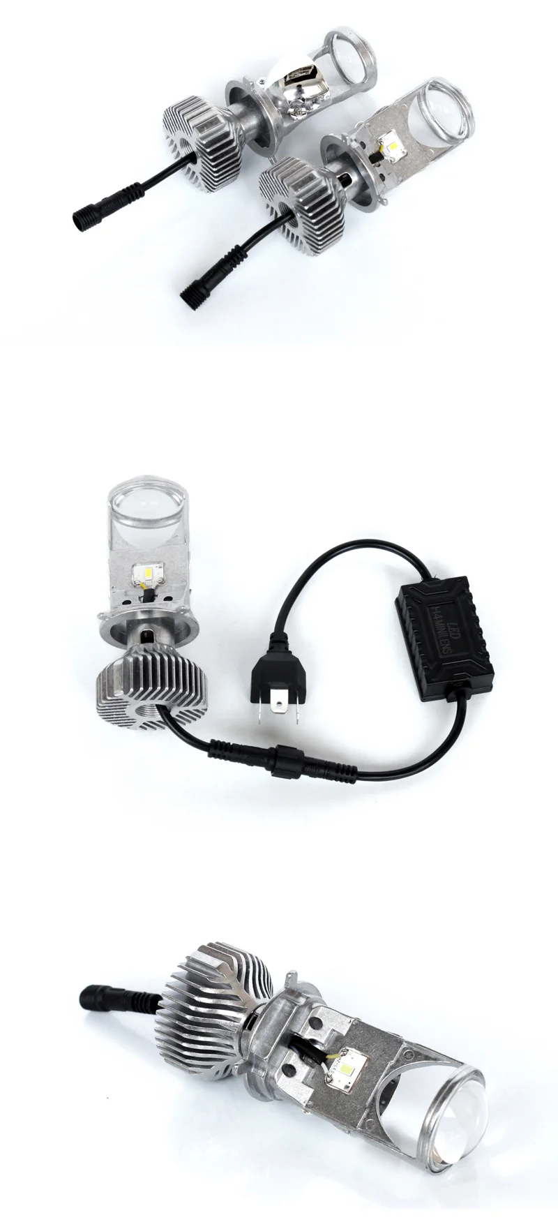 LED Projector Lens H4 for Car Headlight Bulb Waterproof 6000k H4 LED ...