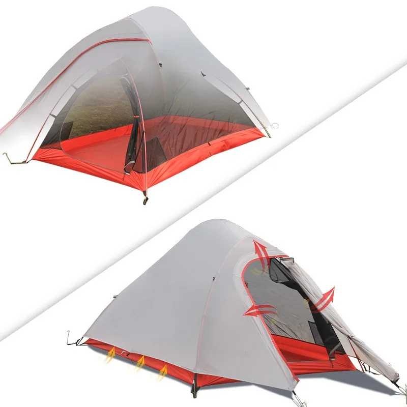Double Layer Silicone Oil Coated Ultralight Tent Four Season Tent 1 ...
