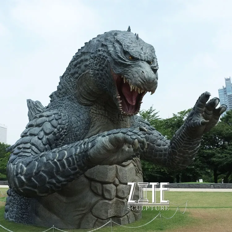 Outdoor Garden Life Size Fiberglass Animal Resin Godzilla Statue - Buy ...