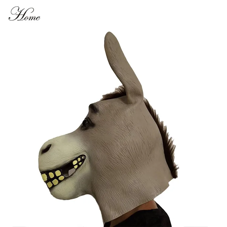 HOME Brand Cosplay Costume Latex Shrek Donkey Mask for Masquerade