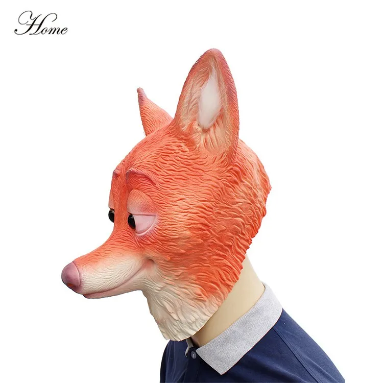Home Brand Nick Zootopia Fox Mask Realistic Latex Animal Movie ...