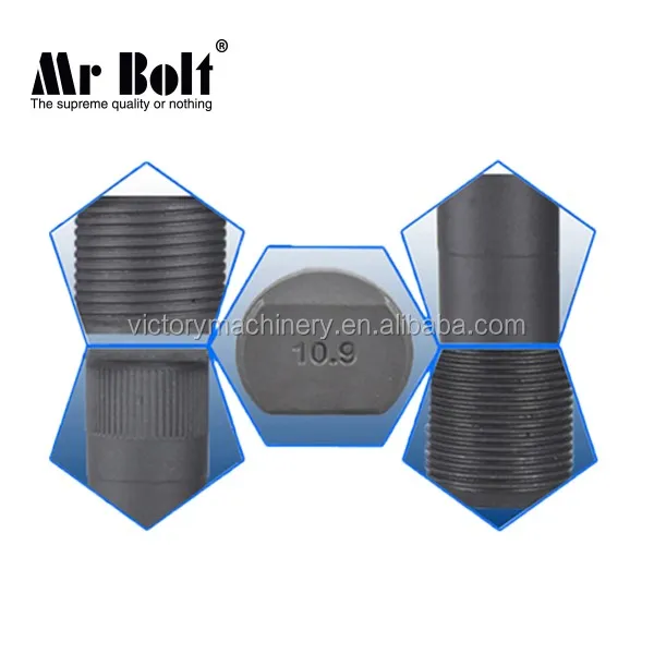 Phosphate 3814010771 10.9 Wheel Hub Bolt And Nut M22*1.5*110 For Actros ...