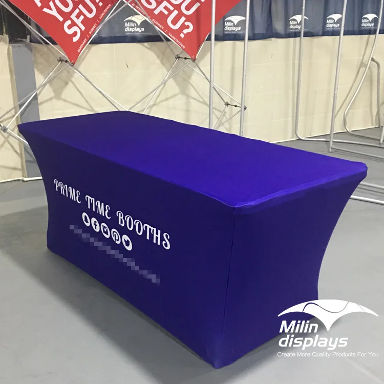 6ft Stretch Table Covers with Custom Logo - Elegant & Durable
