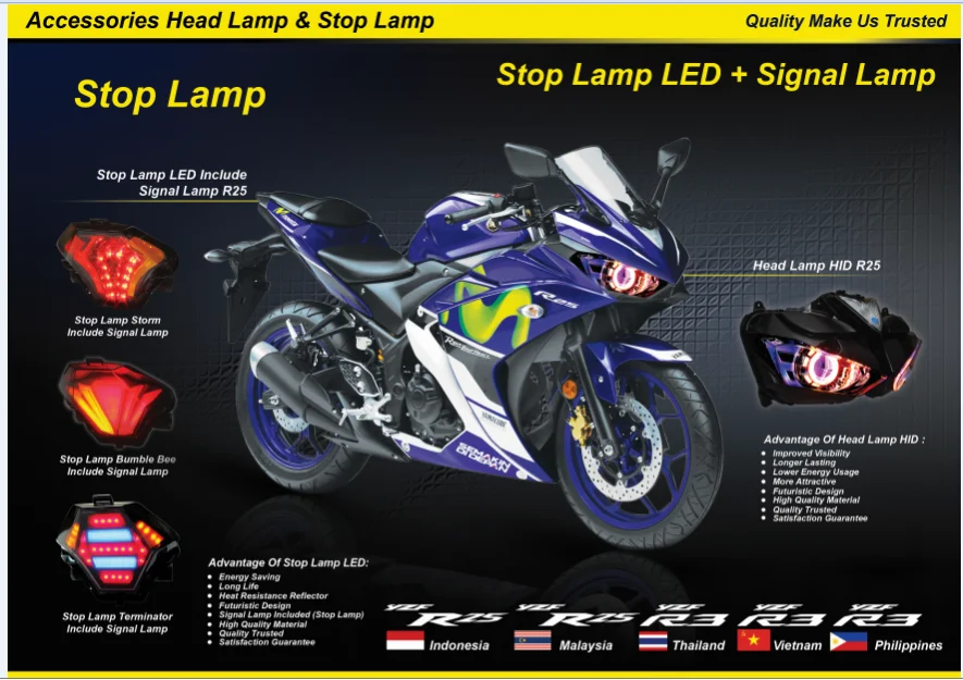 Motorcycle Led Tail Light Rear Lamp R25 R3 Y150 - Buy Motorcycle Led ...