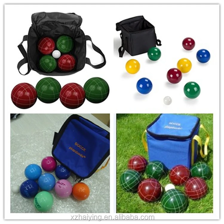 Factory Portable Lawn Ball Games 107mm Resin Balls Solid Colorful Bocce ...