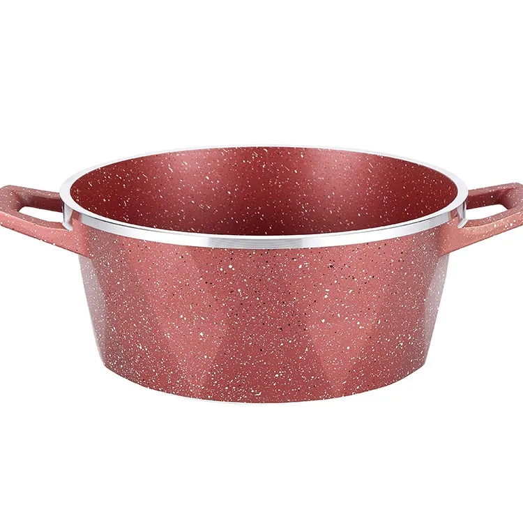 Red Color Big Diamond Cookware Set with Ceramic Coating
