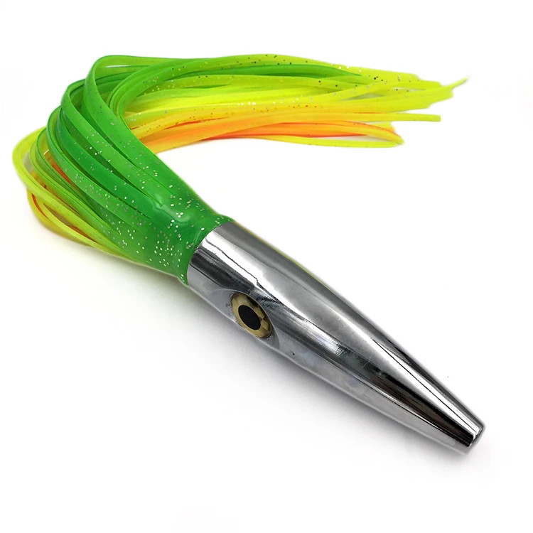 15.5 Inch High Speed Trolling Fishing Lure Wahoo Lure Brass Bullet Head ...