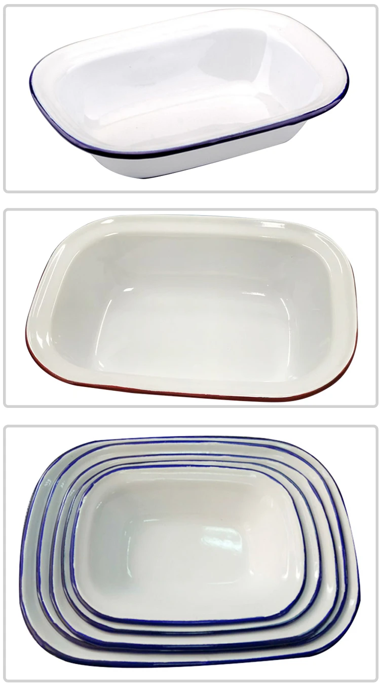 Durable Metal Enamel Coating Food Dishes - Modern & Sustainable
