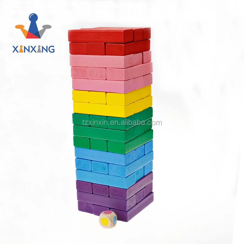 Mini Color Wooden Stacking Board Games for Kids - Timber Tower Block Set