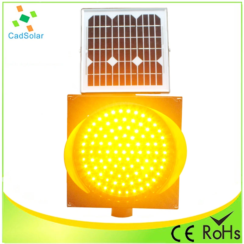 Solar Yellow Led Flashing Traffic Light - Buy Solar Powered Traffic ...