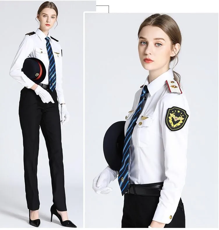 Railway Train Waitress Hostess Uniform Shirt - White