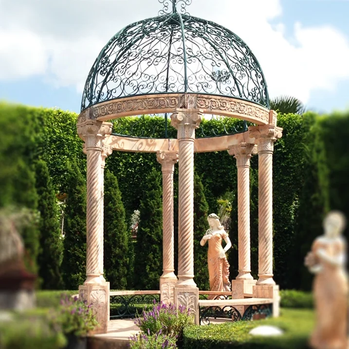 Luxury Greek Style Outdoor Marble Pavilion Gazebo Carving Figure - Buy ...
