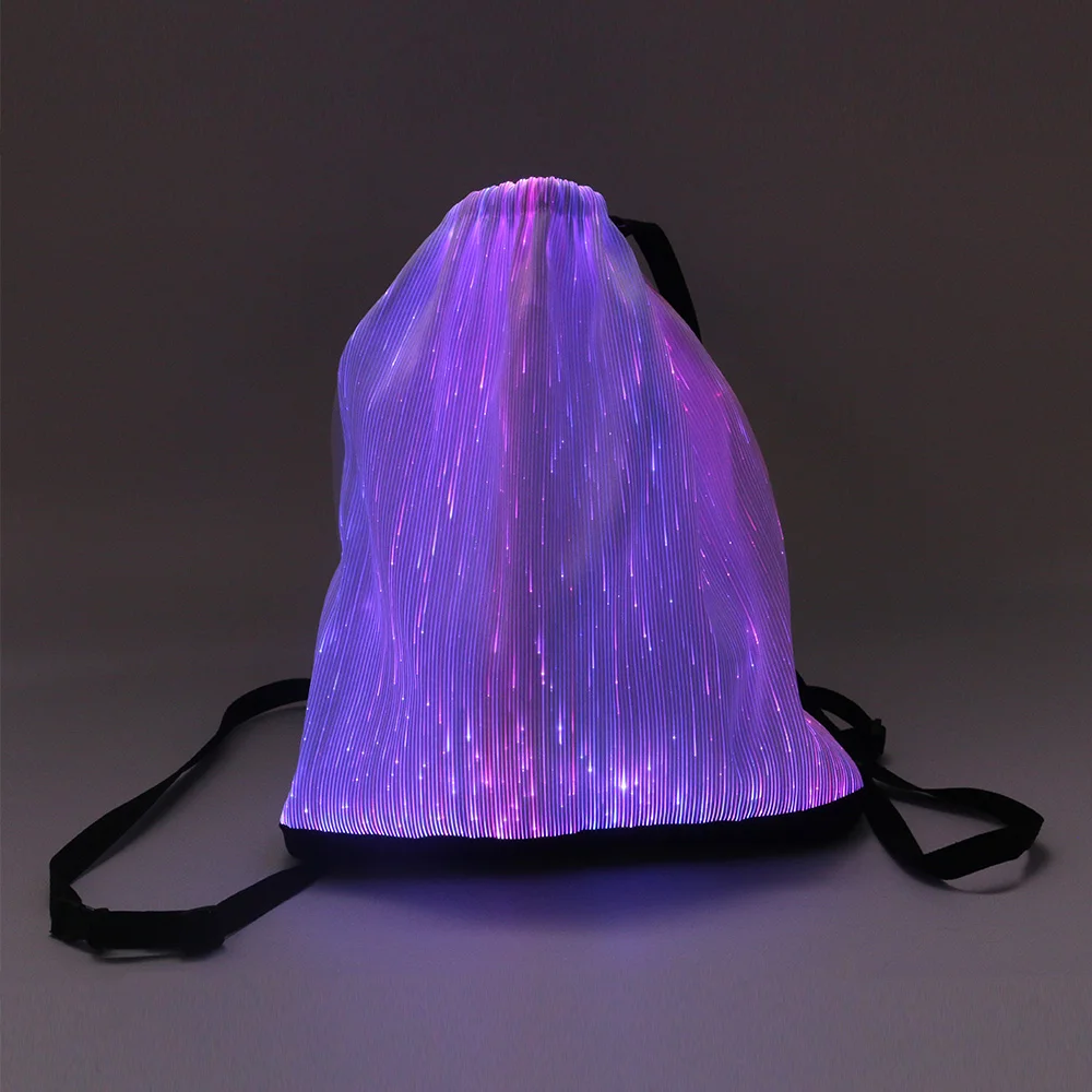 Cool Fashion Led Light Up Backpack Luminous Fiber Optic Party Bag Led ...