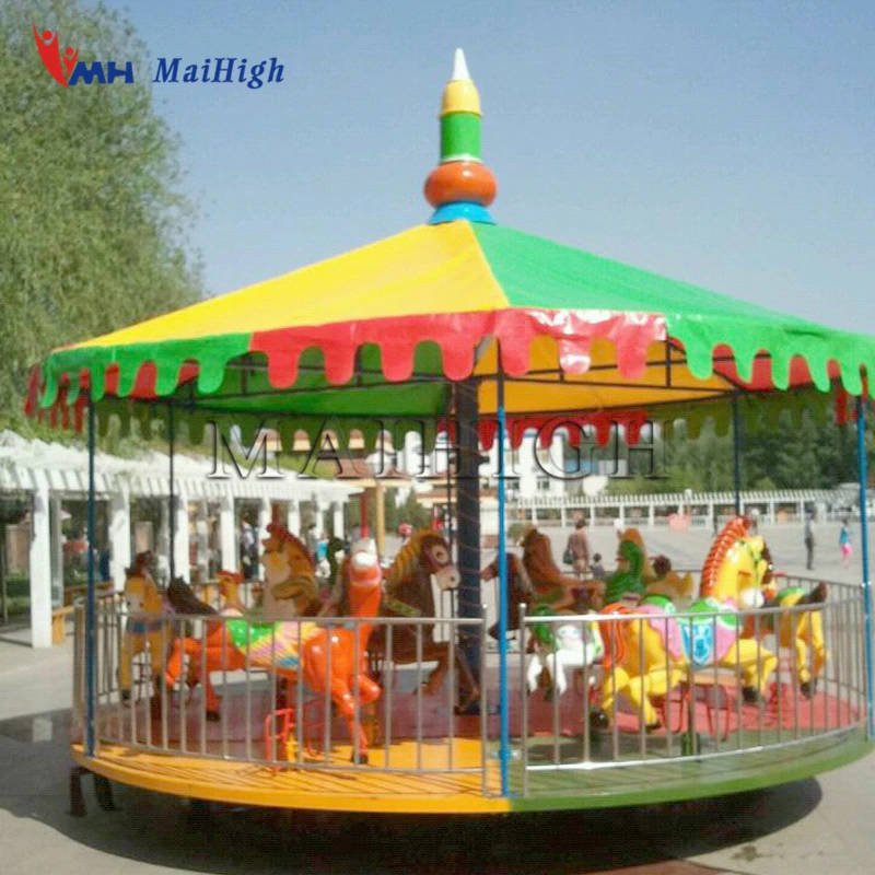 Cheap Amusement Rides Simple Carousel Mounted With Trailer For Sale ...