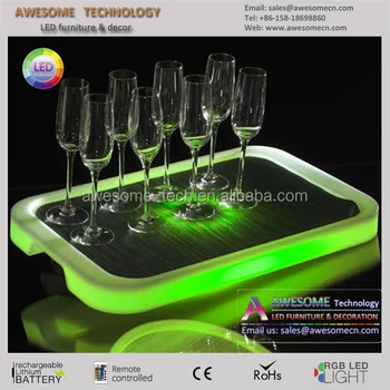 Led Lit Up Waiter Tray / Cocktail Tray (cc529) - Buy Cocktail Serving ...