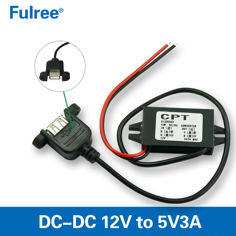 12 Volt To 5 Volt Dc Converter With Right Angled 90 Degree Micro Usb ...
