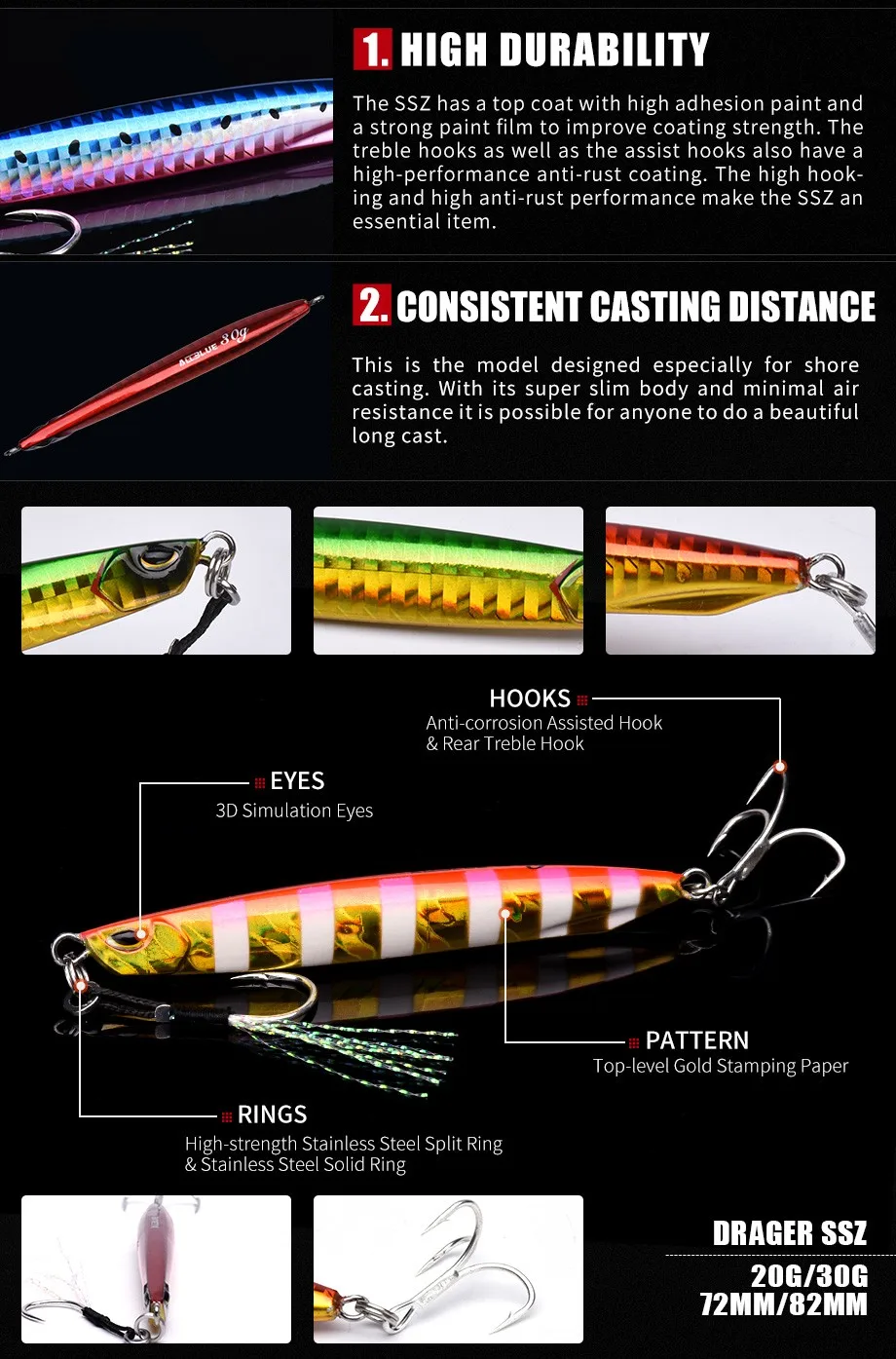 Allblue 30g Drager Ssz Saltwater Madai Jishing Fishing Swim Jigging Lure - Buy Swim Jig,Fishing ...