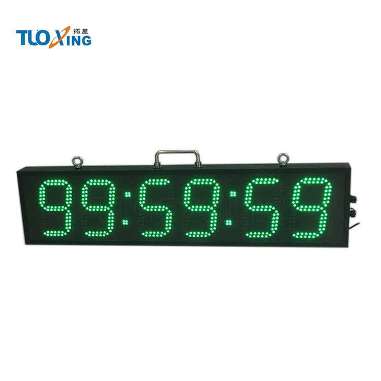 6 Inch 6 Digit LED Digital Led Marathon Clock - Double Side Race Clock