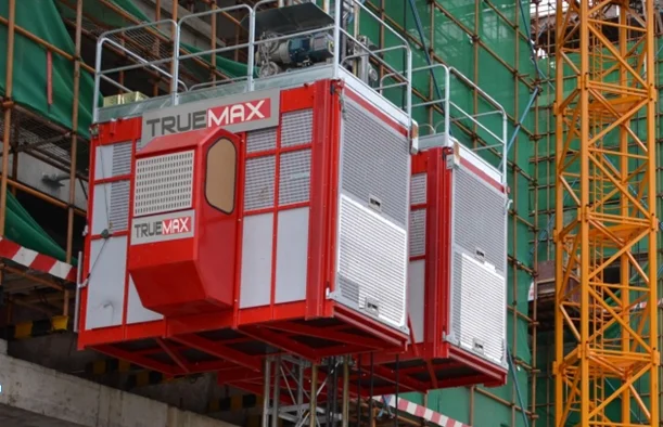Double Cage Building Hoist,Capacity 2000kg,Height 120m,Sc200/200td ...