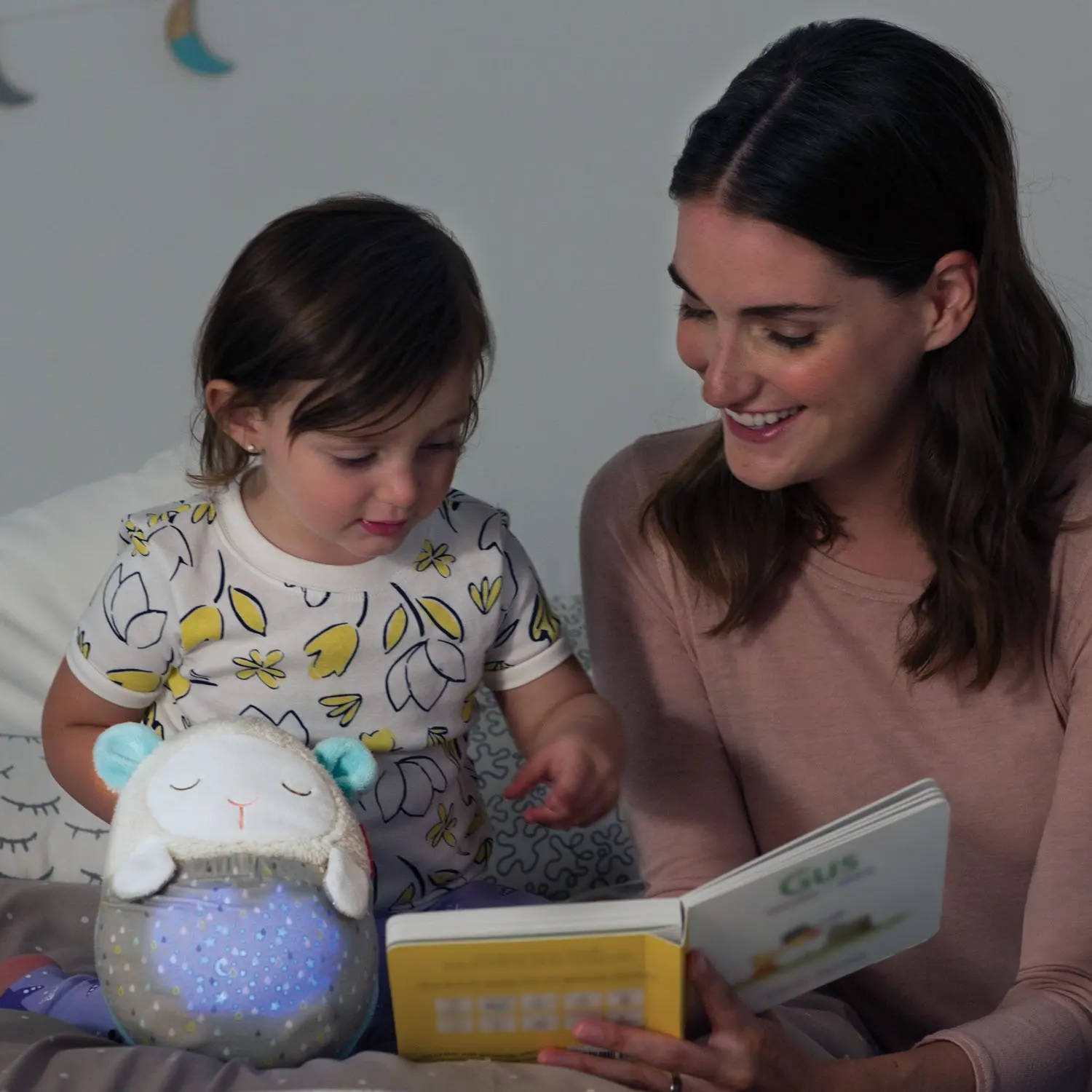 Baby Nursery Moon & Star Night Light Lullaby Musical Plush Toy Aid To ...