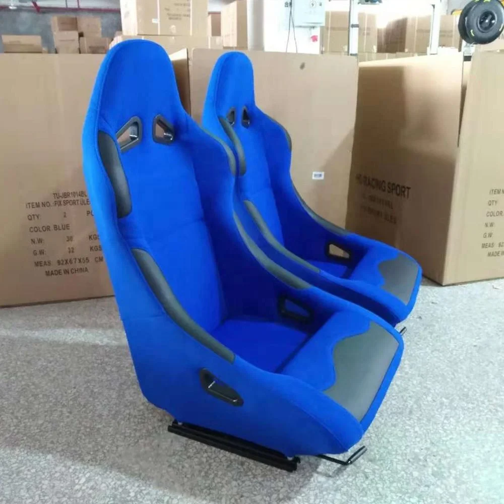 Blue Pvc Fabric Racing Seat Car Sports Bucket Seat With Car Seat Rails ...