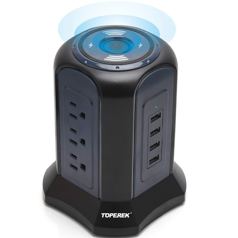 Wireless Power Strip Tower Socket - 9 Outlets & 4 Usbs