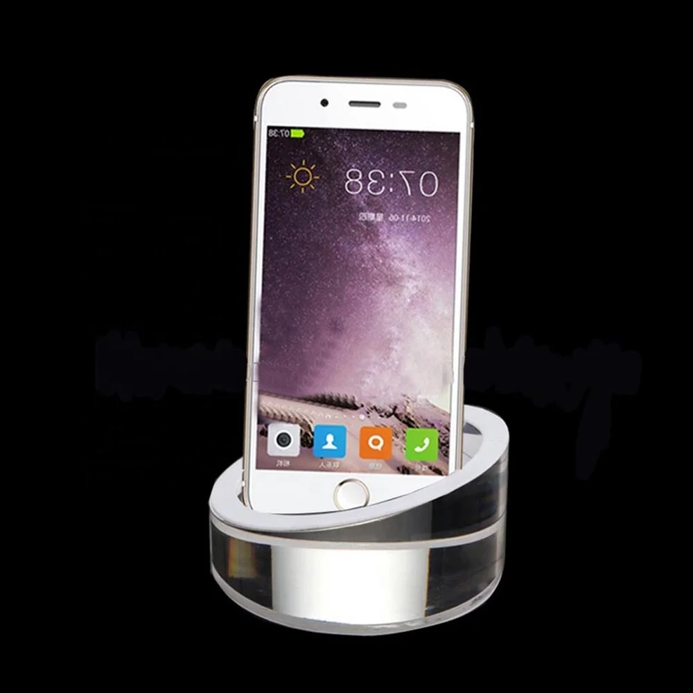 10cm Clear Acrylic Tablet Display Stand Desktop Round Perspex Ipad ...