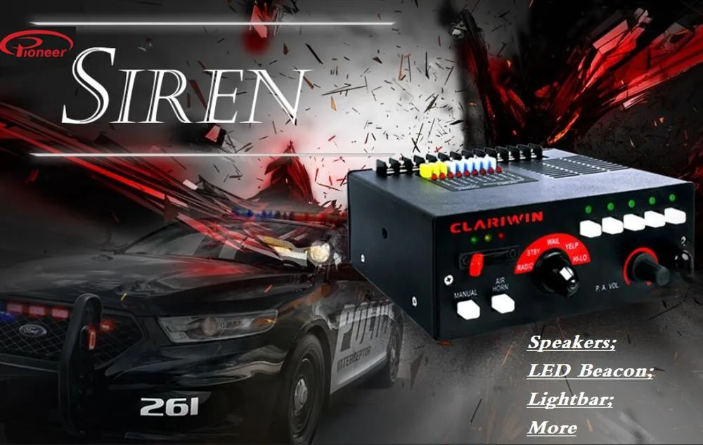 Simple Control 100W Ambulance Siren Emergency Vehicle Siren Alarm ...