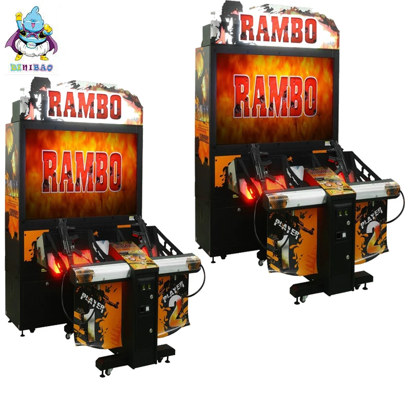 Máquina de juegos de Arcade con monedas, Rambo, simulador de pistola de ...