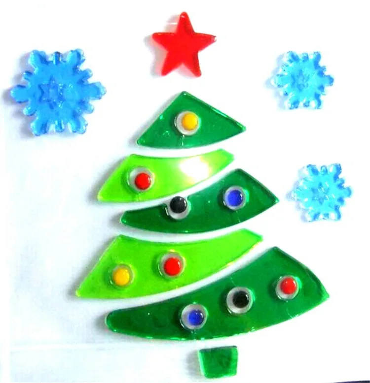 Window Decor Funny Gel Christmas Tree Jelly Sticker For Xmas Window ...