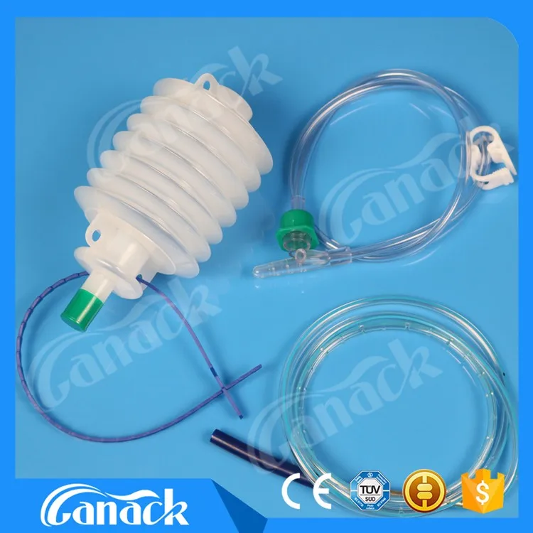 Canack Brand Pvc 400ml Hollow Closed Wound Drainage System With 10fr Trocar - Buy Wound Drainage ...