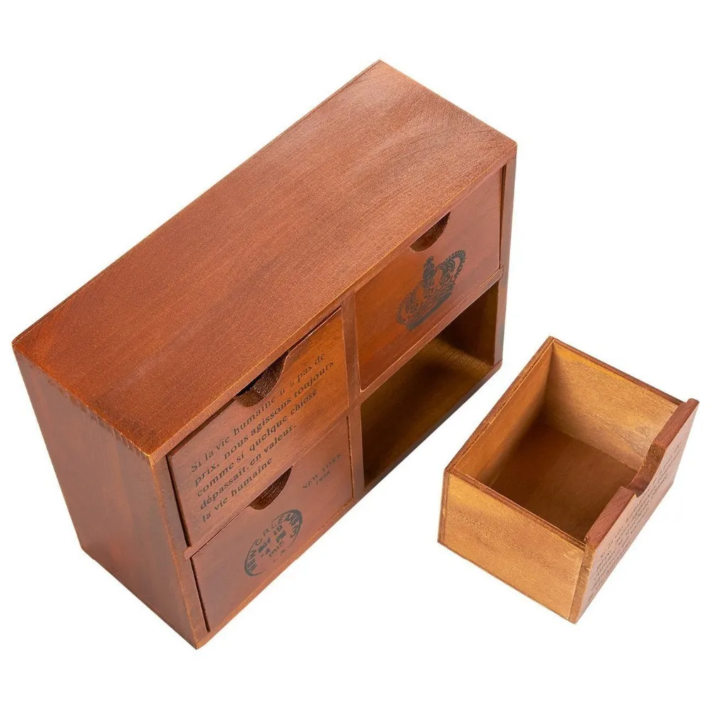 Small Rustic Decorative Wooden Storage Boxes With Drawers - Buy Storage ...