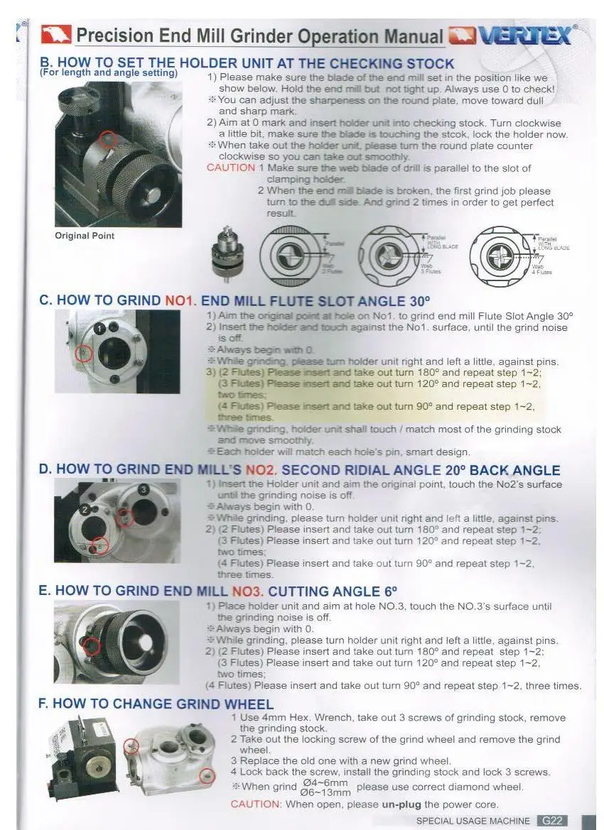 Vertex Tools Milling Cutter Grinder Veg-13a End Mill Grinder Machine ...
