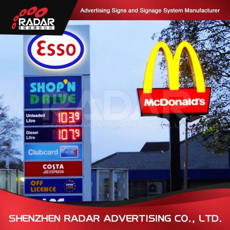 Gas Station Petrol Stations Price Display Led Pylon Sign - Buy Petrol ...