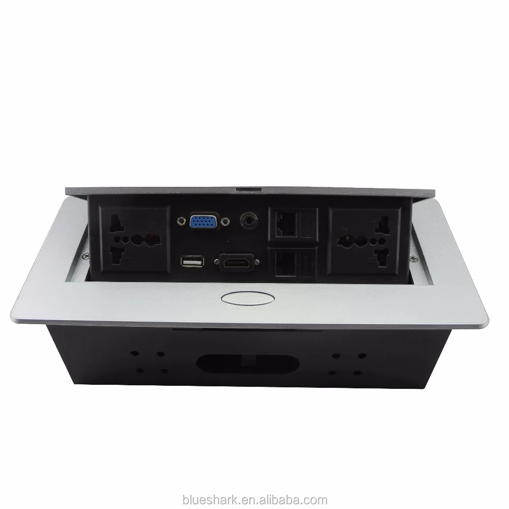 Aluminum Pop Up Power Outlet With Usb & Rj45 For Tabletop ...