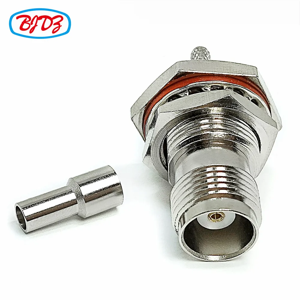 Waterproof Rf Connector Tnc Female Bulkhead Connector For Cable Lmr100 ...