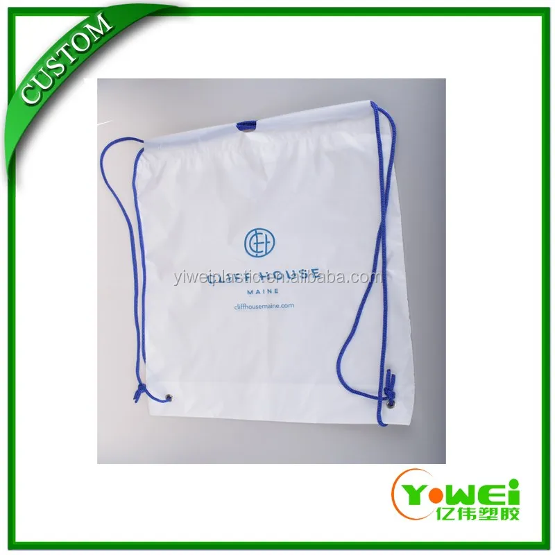Wholesale Backpack Drawstring White Poly Plastic Bags With Cotton Rope ...