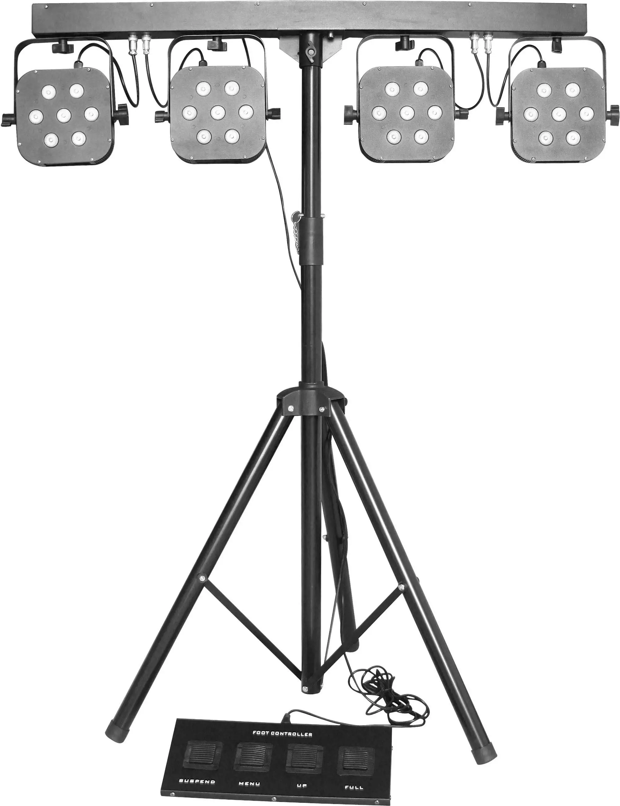 4*7pcs Rgb 3in1 4 Par Cans Light On A Light Stand System With Foot ...