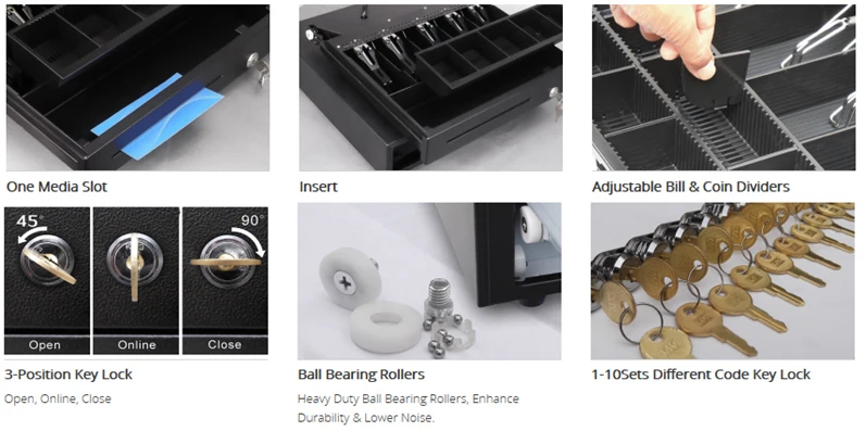 Usb Rj11 Rj12 Wireless Key Lock Pos Cash Drawer For Apg - Buy Key Lock ...