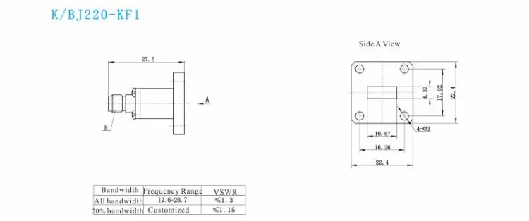Wr28 Waveguide To K (2.92mm) Female End Launch Coaxial Adapter - Buy ...