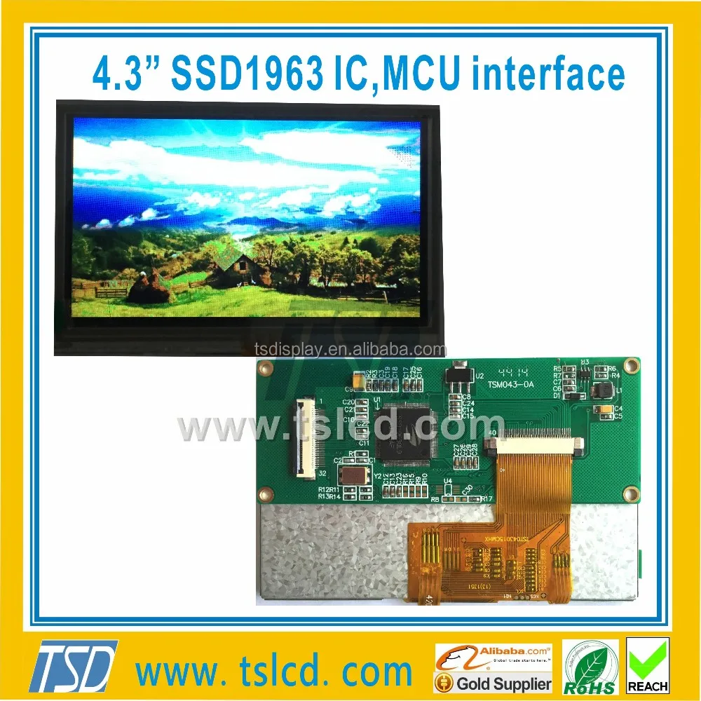 Tsd Display Color 4.3 Inch Tft Lcd With Driver Ic Ssd1963 - Buy Tsd ...