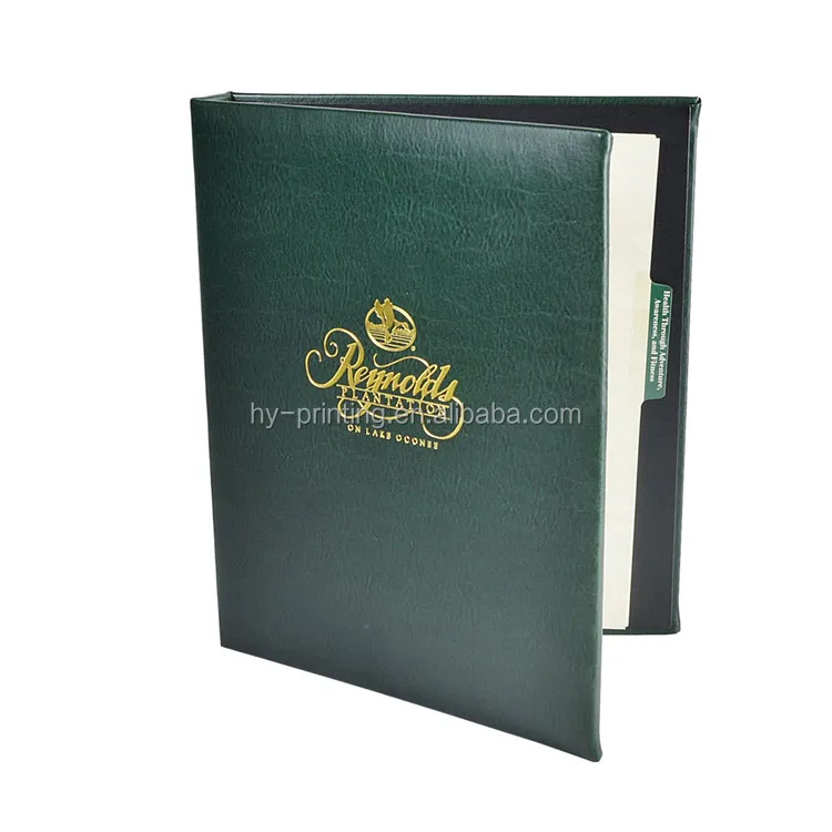 Custom Luxury Pu/linen/leather Paper Hotel Compendium Folders Binder